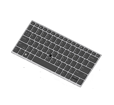 Italian Keyboard Assembly (Black Keys with Silver Frame, Backlit ...