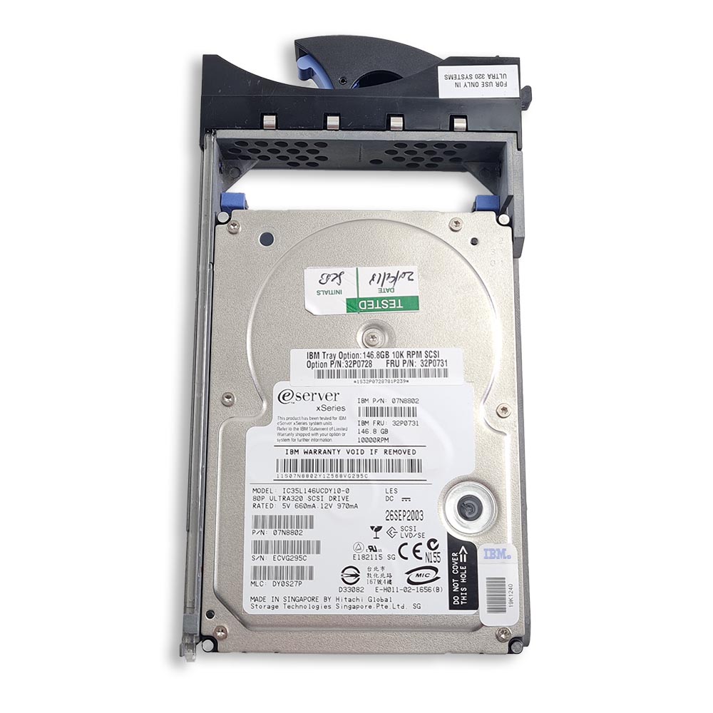 146GB SCSI (80 Pin Ultra-320) 3.5" 10K (With Caddy) HDD (32P0731 ...