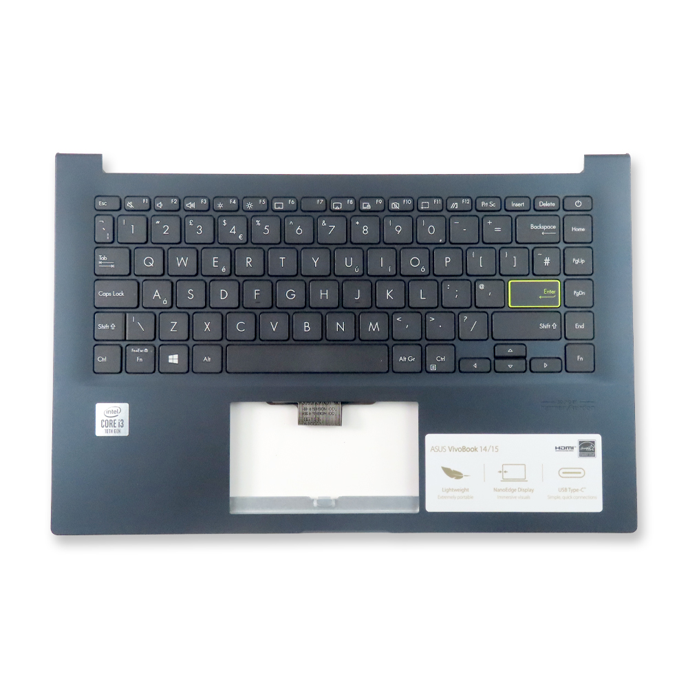 UK Keyboard and Palmrest Assembly - Asus X413FA / X421FAY (90NB0Q07 ...