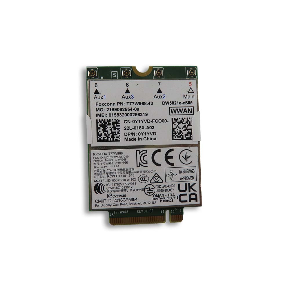 Dell DW5821e-eSIM T77W968 LTE 4G WWAN Card (Y1YVD) - Tekeurope